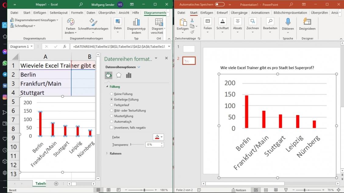 Excel mit PowerPoint verknüpfen