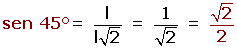 seno de 45º - Diccionario de Matemáticas | Superprof