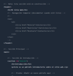 Comentarios en HTML: cómo usarlos para organizar tu código