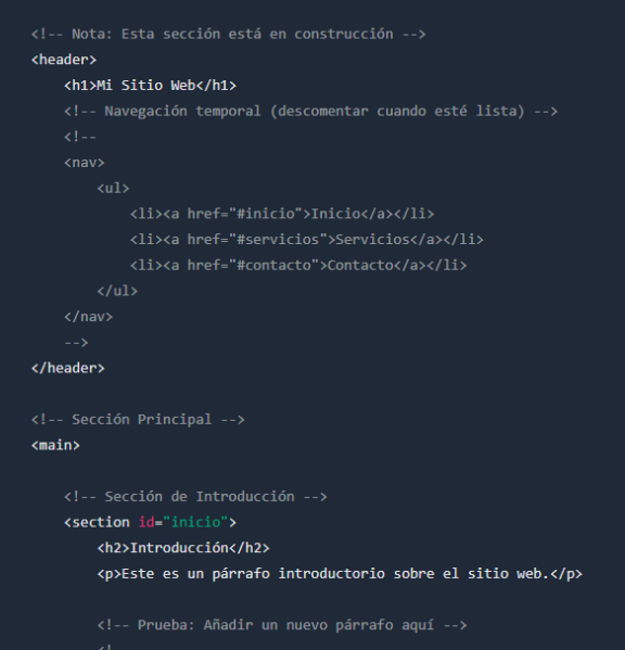 Comentarios en HTML: cómo usarlos para organizar tu código