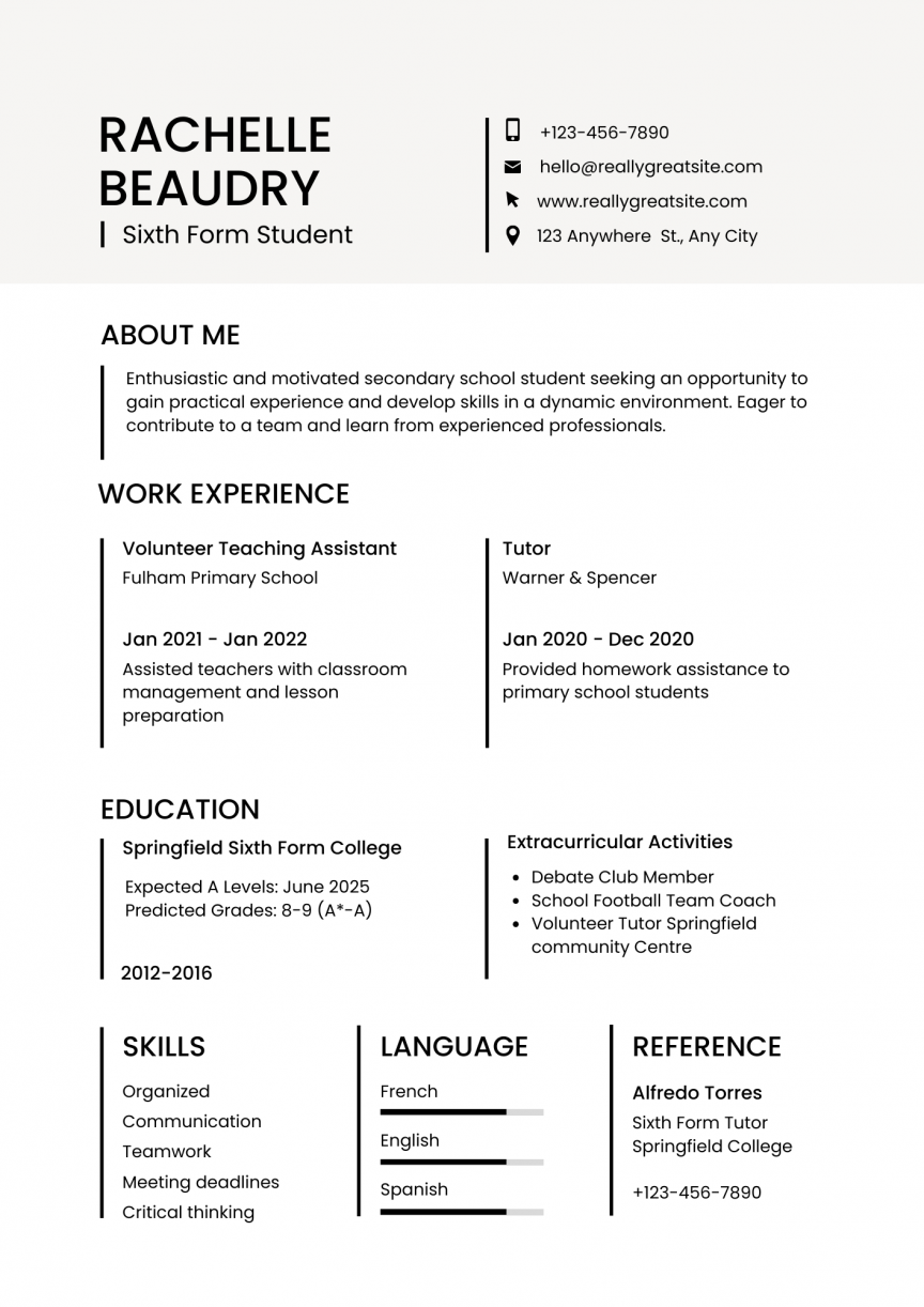 CV with No Work Experience: Sample CVs & Personal Statement