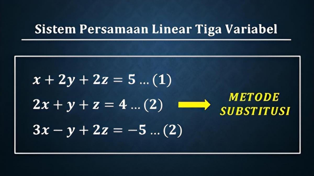 Persamaan Linear Tiga Variabel Dan Cara Penyelesaiannya