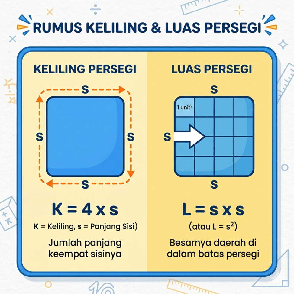 Rumus Luas Persegi: Cara Hitung dan Contoh Soal