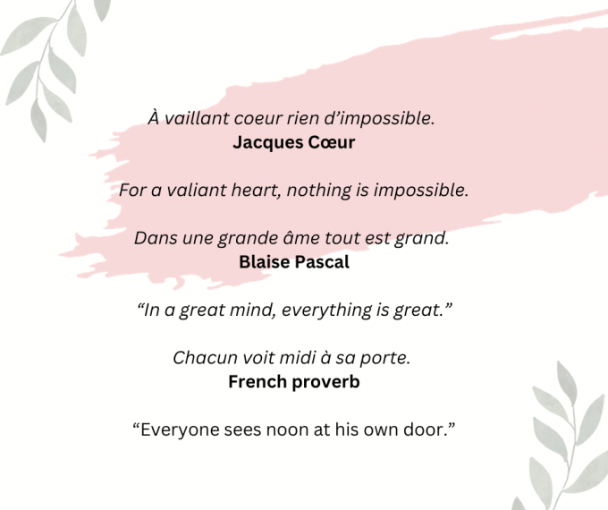 Short French Quotes With English Translation