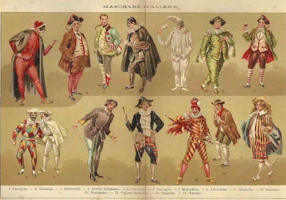 Maschere tradizionali carnevale italiano