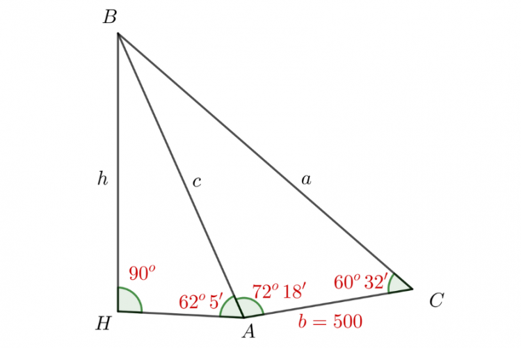 Ejercicios con triangulos oblicuangulos