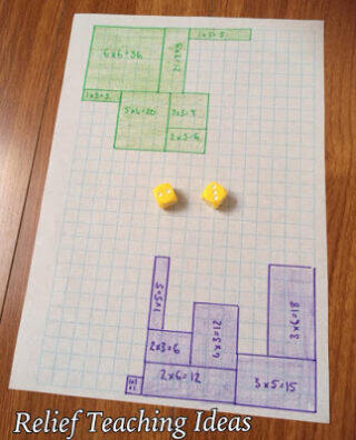 Area dice game